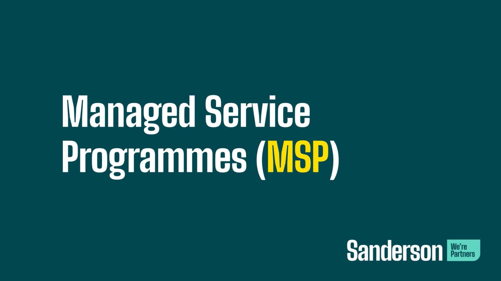 MSP - Managed Service Programmes | Contract Recruitment